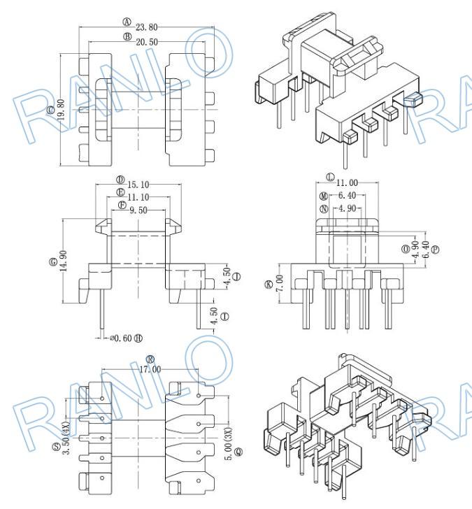 EF16 4+5pin WE880387039705 HF transformer - RANLO (China Manufacturer) - Bearings - Electronic ...