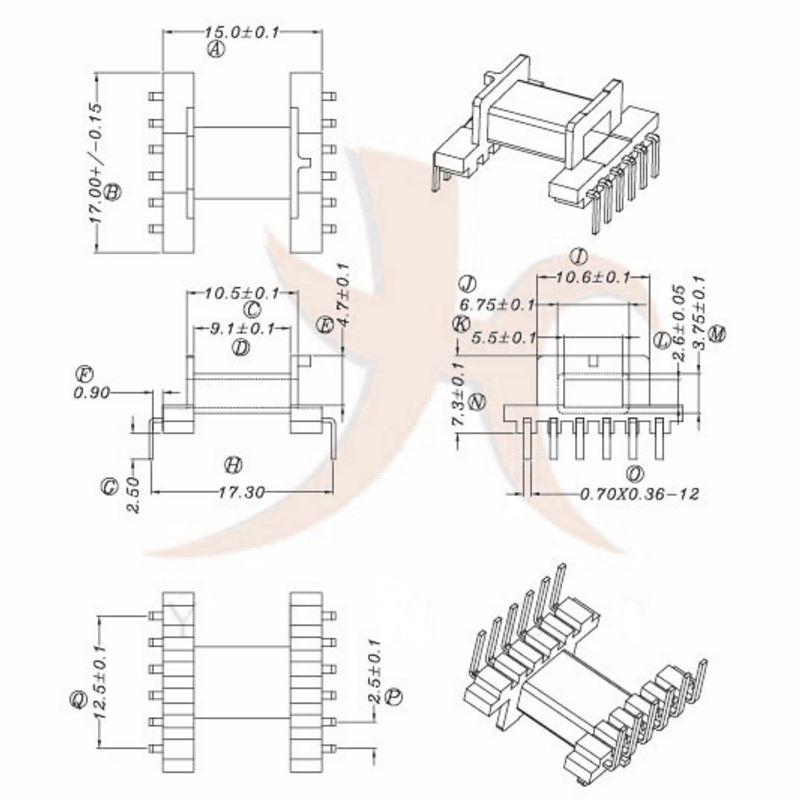 EFD15 5+5 Lpin HF SMPS transformer - EFD15 L脚 5+5 - RANLO (China Manufacturer) - Bearings ...