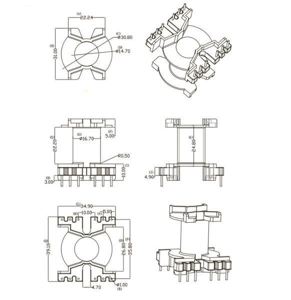PQ3535 DC DC power transformer PFC choke - RANLO (China Manufacturer) - Bearings - Electronic ...