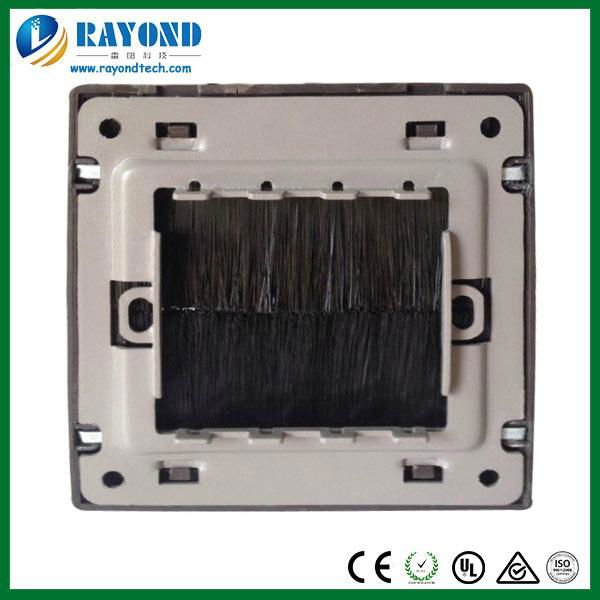 Brushed Stainless Steel AV Cable Entry Brush Wall Plate - B6-BP ...