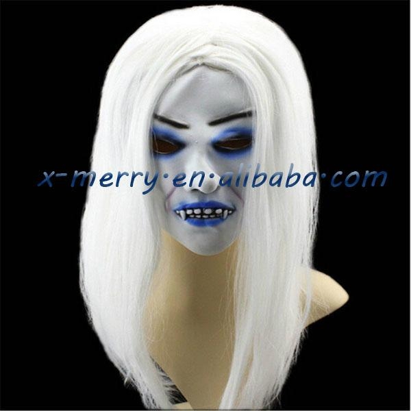 Horror ghost mask with long hair for hallwoeen costumes masks - XHM057 ...