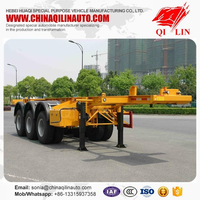 45ft Tri-axle skeleton trailer with container locks - QLG9400TJZ - Qi ...