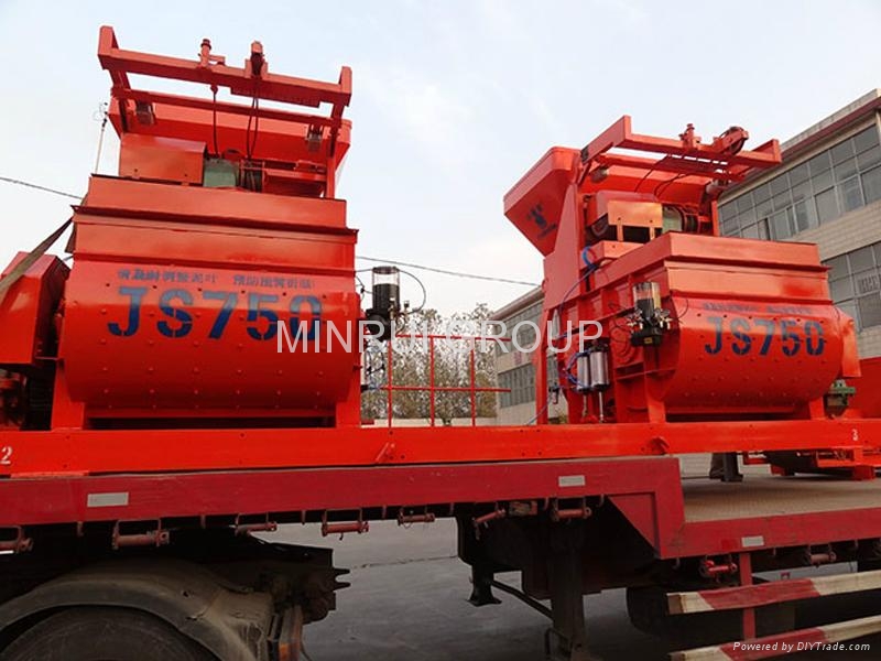 JS750 Double Shaft Forced Concrete Mixer - Minrui (China Manufacturer ...