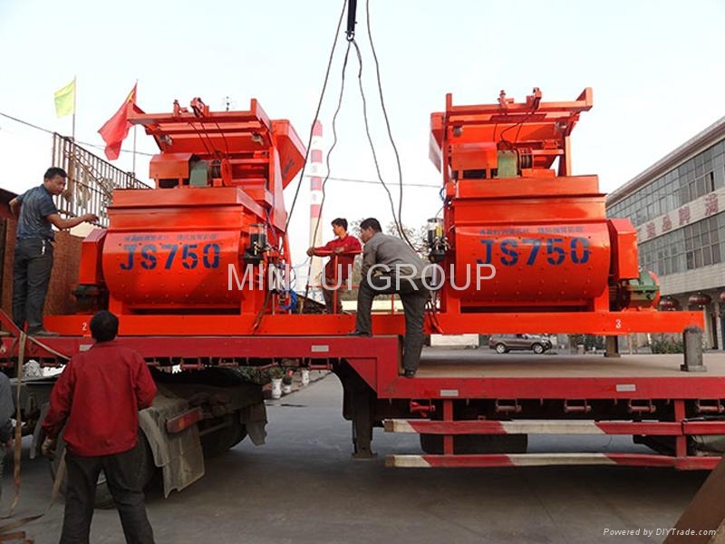 JS750 Double Shaft Forced Concrete Mixer - Minrui (China Manufacturer ...