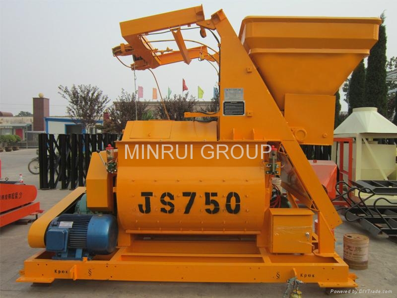 JS750 Double Shaft Forced Concrete Mixer - Minrui (China Manufacturer ...