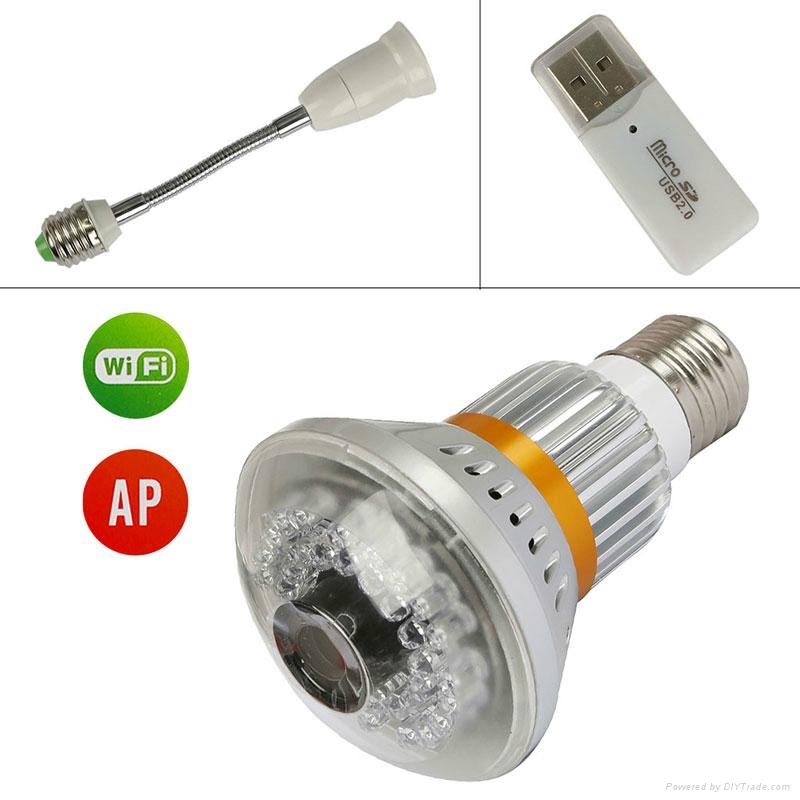Wireless Hidden Mini Bulb-shaped IP Camera with Invisible IR Light at ...