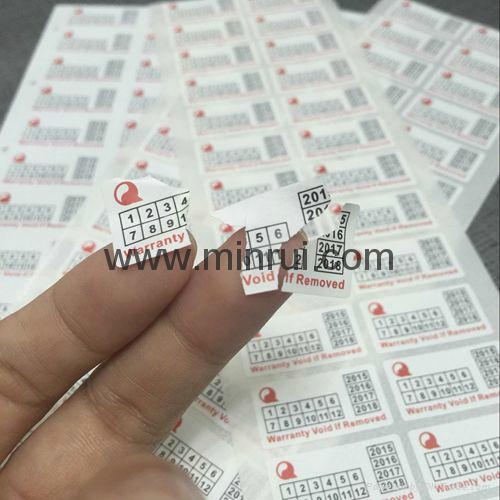 Custom Self Destructive Paper Printed Security Warranty Sticker - 11CA2 ...