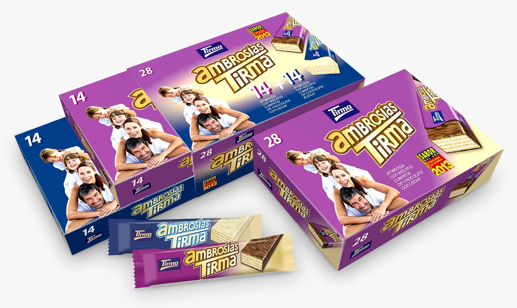 Filled wafers coated with real milk chocolate - Display 14 unit - TIRMA ...