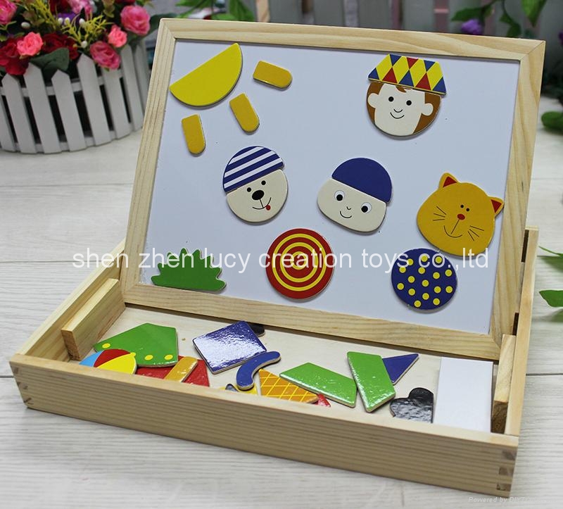 Multi Function Kids Wooden Tabletop Magnet Easel Box - YT1534 - lucy ...