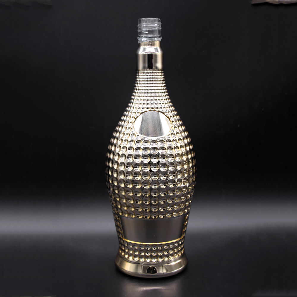 Emboassed logo 750ml Electroplating glass bottle with screw cap - 009 ...