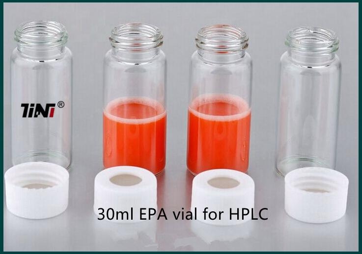 30ml EPA clear vial for HPLC with PTEF septa and PP cap - V3017 - TINI ...