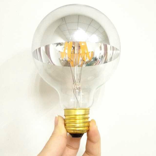 half-chrome silver mirror globe G80 led filament bulb - G80-6S6W ...