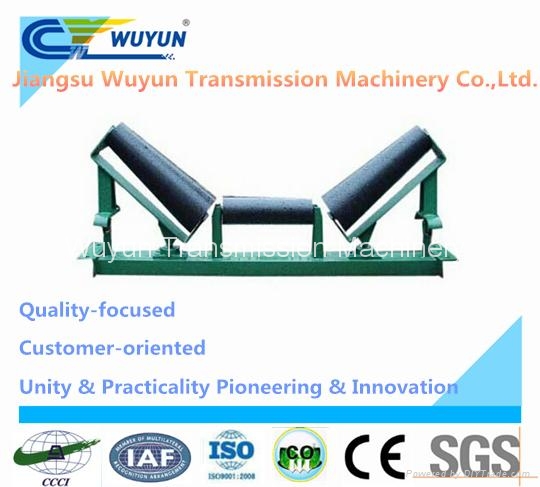 Upper Taper Self-Aligning Idler Frame and Belt Conveyor Steel Impact ...