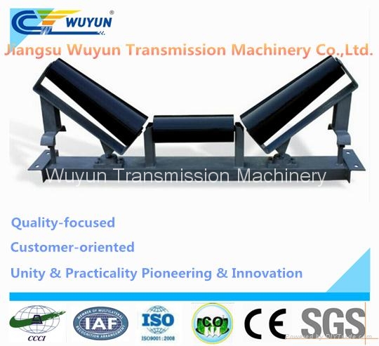 Upper Taper Self-Aligning Idler Frame and Belt Conveyor Steel Impact ...
