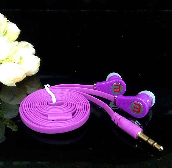 Colorful universal Magic Sound Flat Cable earphone for MP3,mobile phone ...