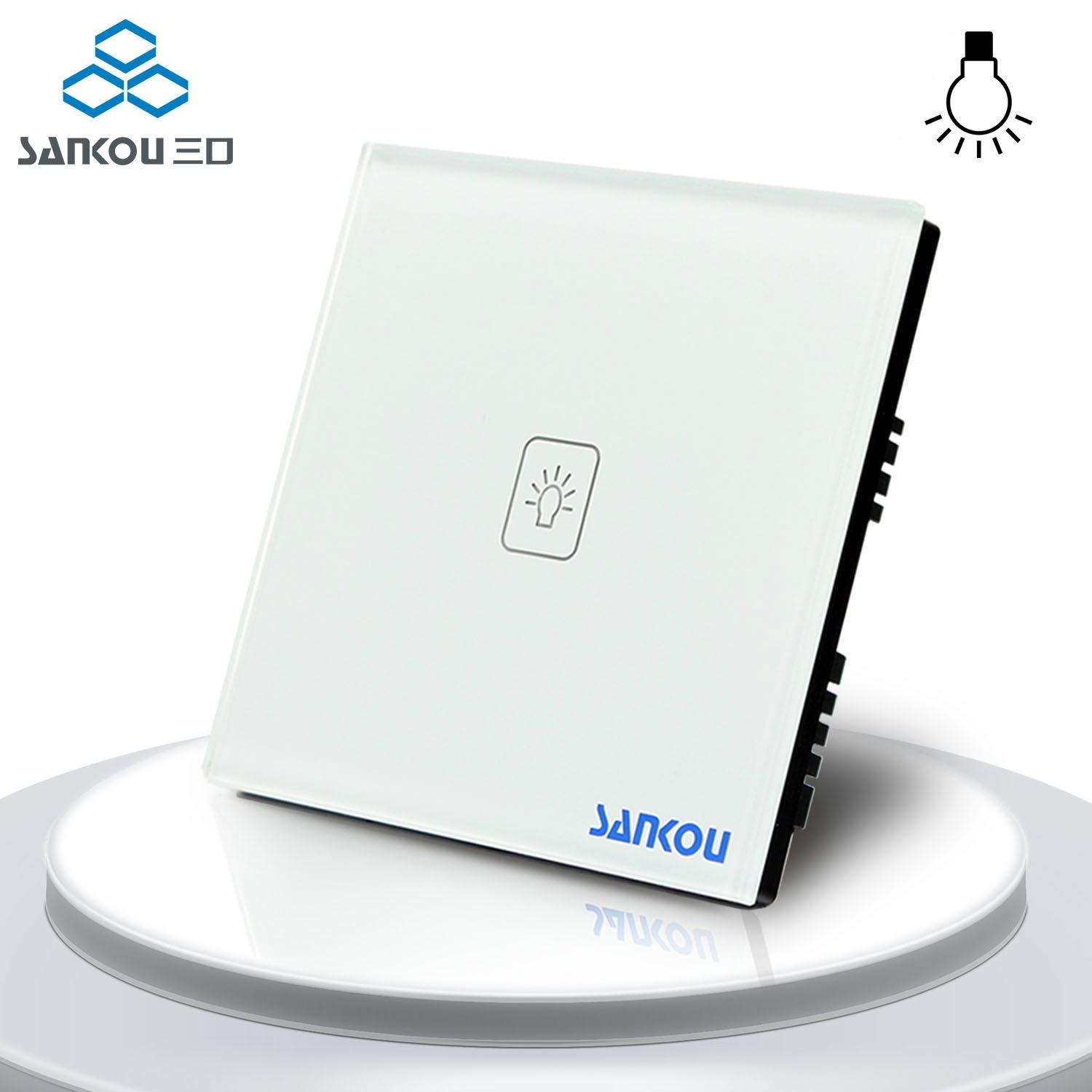 UK 1Gang LED Touch Switch Crystal Glass Panel Remote Light Wall ...