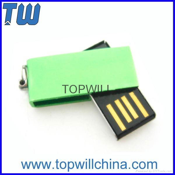 Tiny Mini Metal Swivel Pen Drive 2GB 4GB 8GB 16GB 32GB with Free Logo ...