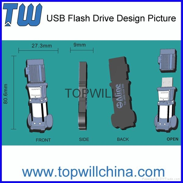 Company Own Unique Design PVC Pen Drives USB Flash 2GB 4GB 8GB 16GB ...