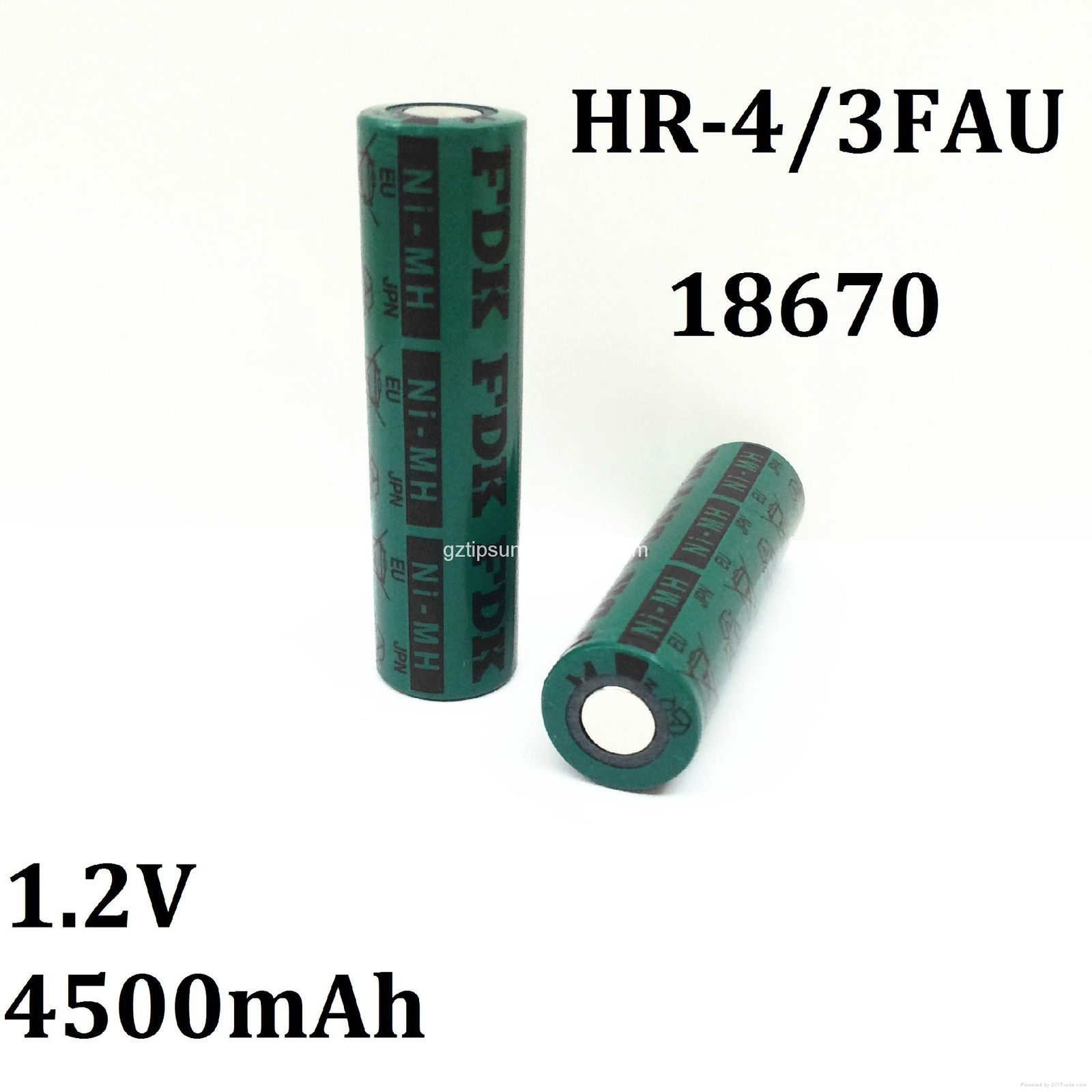 1.2V 4500mAh HR-4/3FAU High Capacity FDK 18670 Ni-MH Rechargeable ...