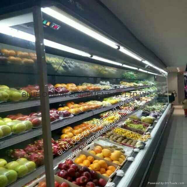 vegetable fruit multi deck display chiller cold chain supermarket use ...