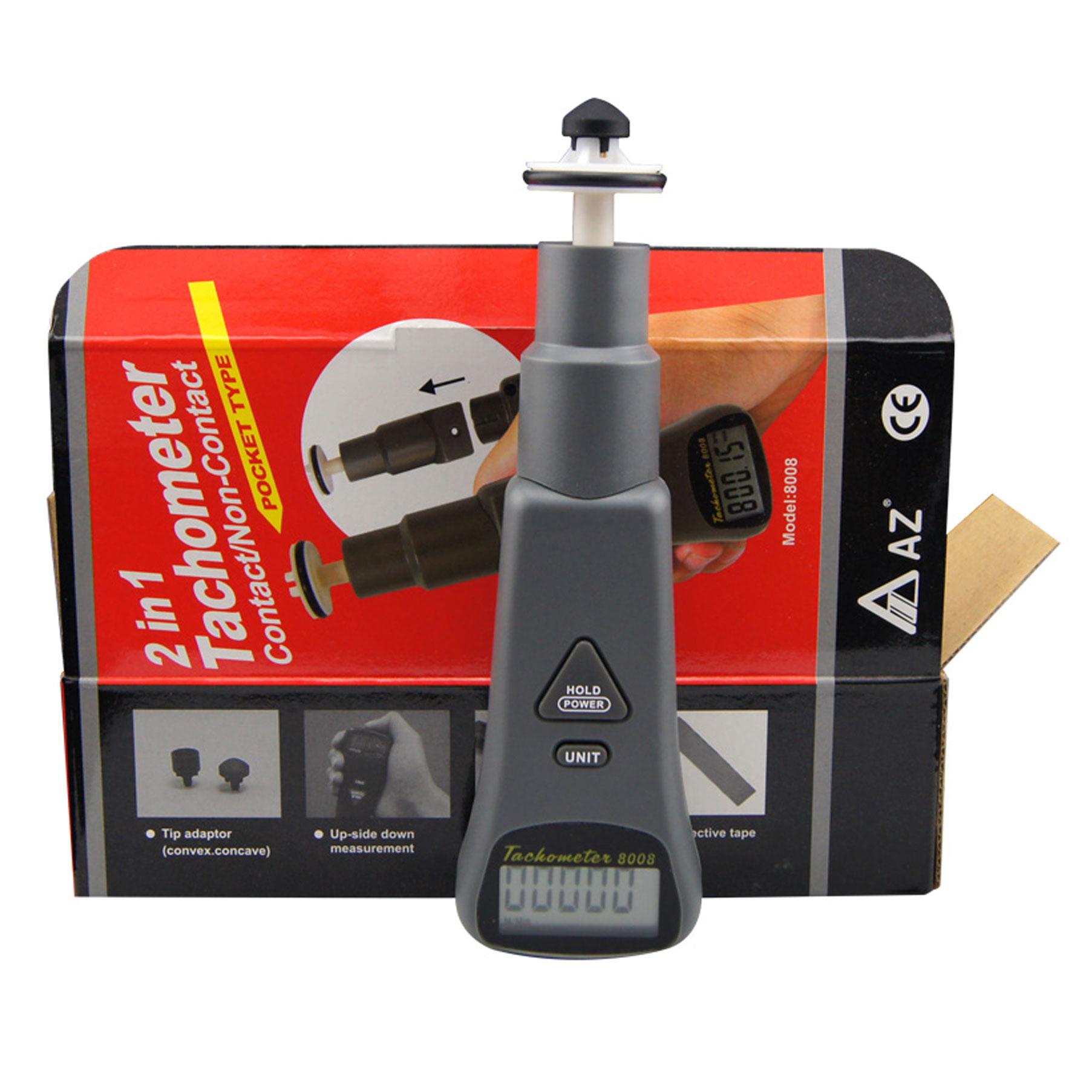 Handheld Digital Contact / Non-contact 2 in 1 Tachometer AZ8008 ...