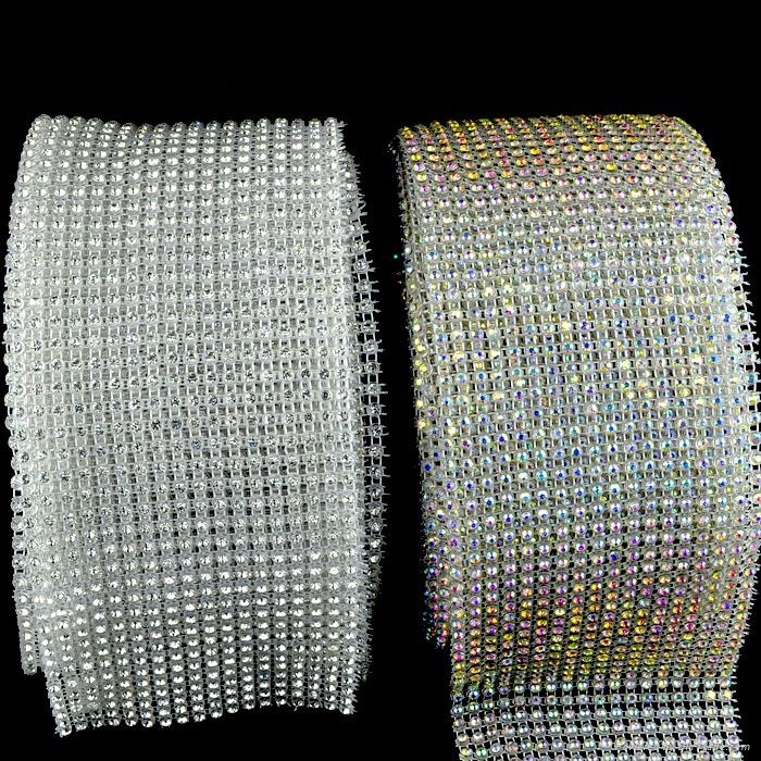 Top Quality Flexible elastic stretch crystal rhinestone trimming mesh ...