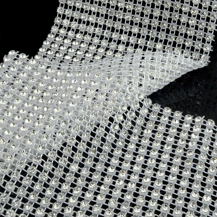 Top Quality Flexible elastic stretch crystal rhinestone trimming mesh ...