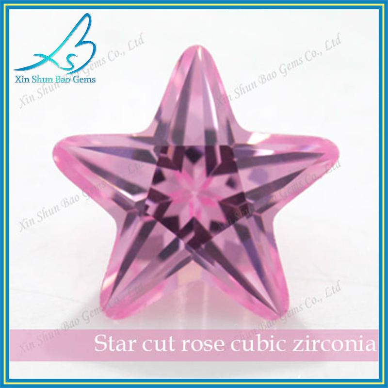 Star shape pink cubic zirconia loose gemstone prices - Xin Shun Bao ...