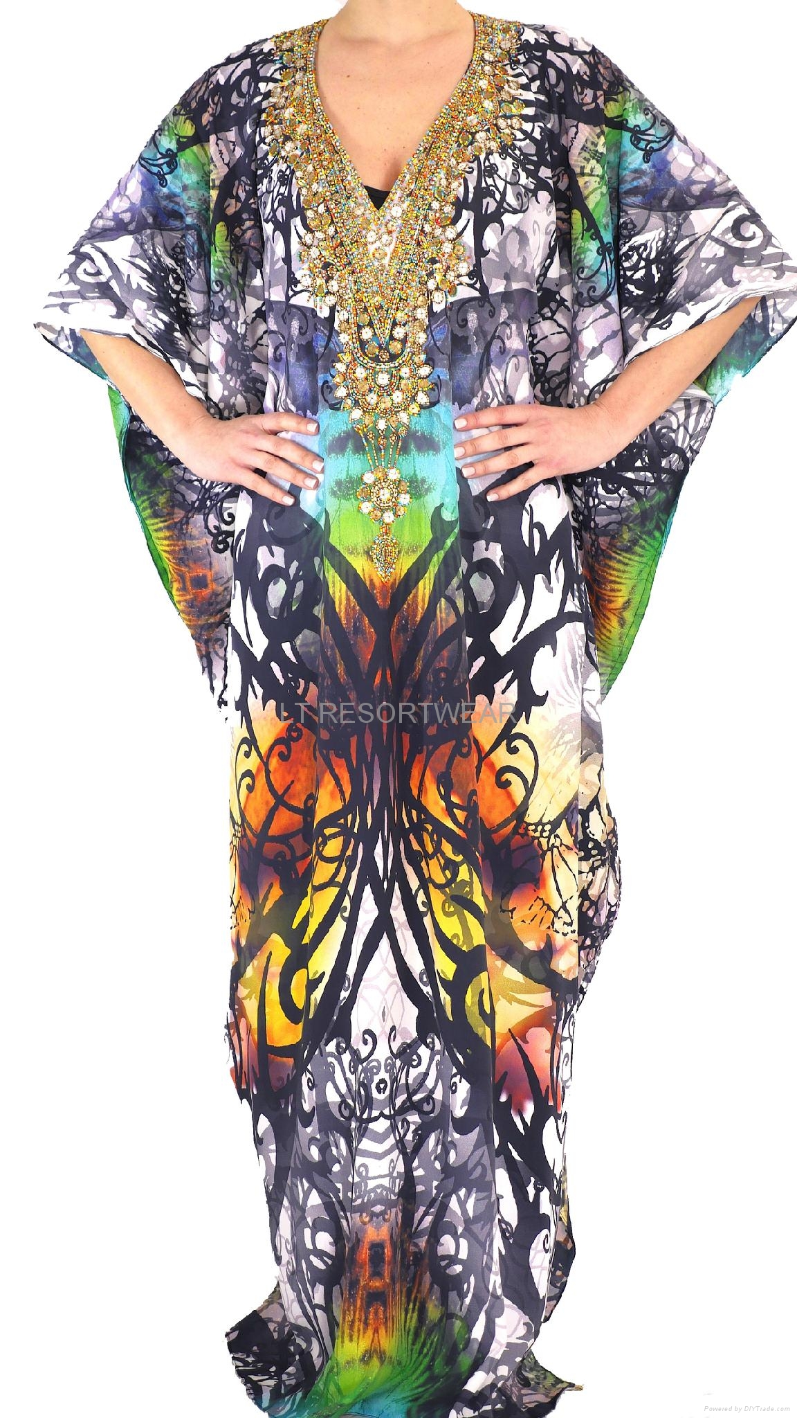 MAXI CAFTAN - POLYNESIAN REEF - LT RESORTWEAR (Cyprus Trading Company ...