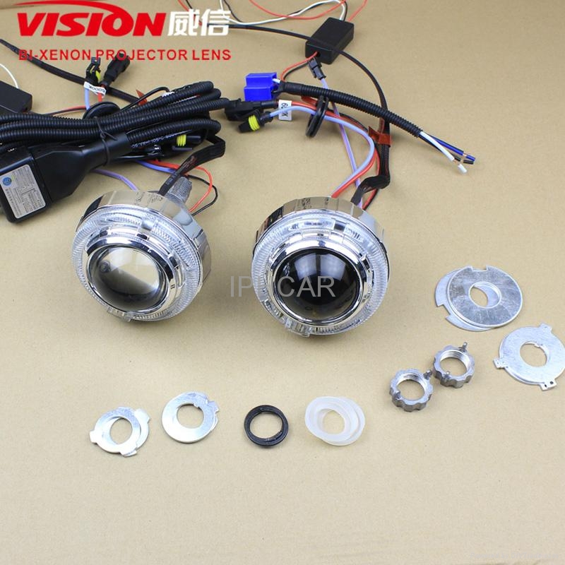 Universal 2.5" LED halo Switchback Angel Eye Retrofit BiXenon Projector ...