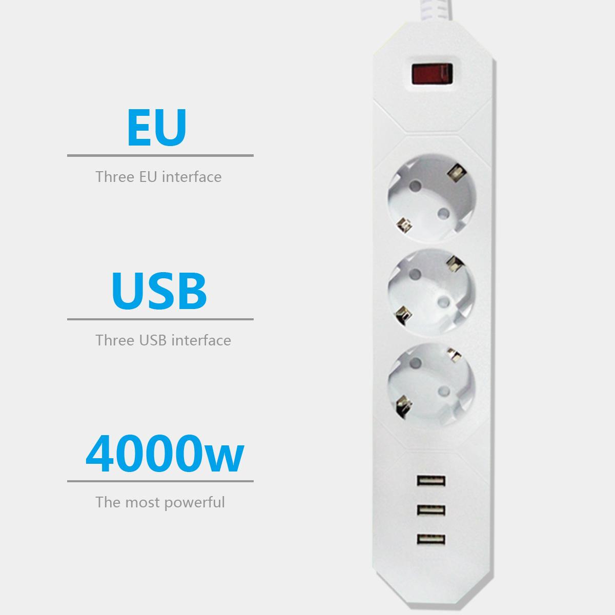 Simple and classic style EU plug power socket with usb charger ports ...