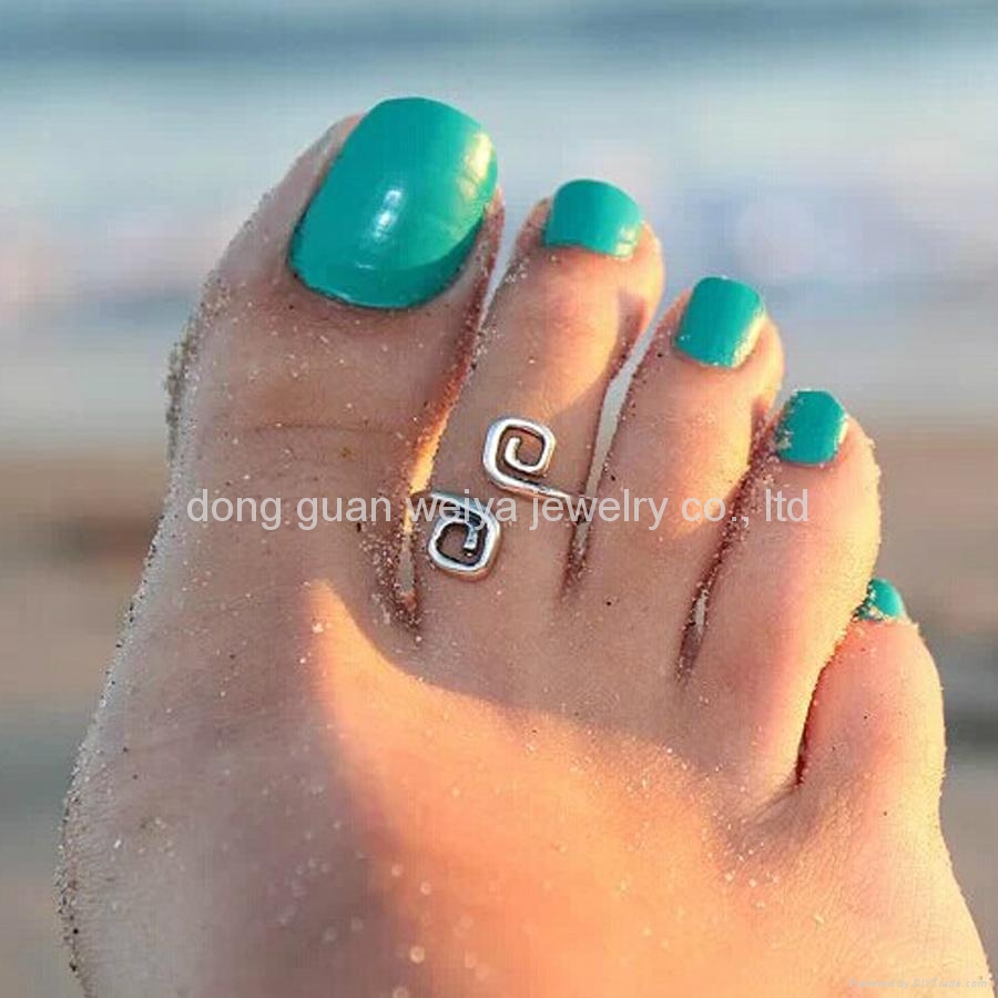 Celebrity Women Simple Vintage Toes Ring Adjustable Foot Fashion Beach ...