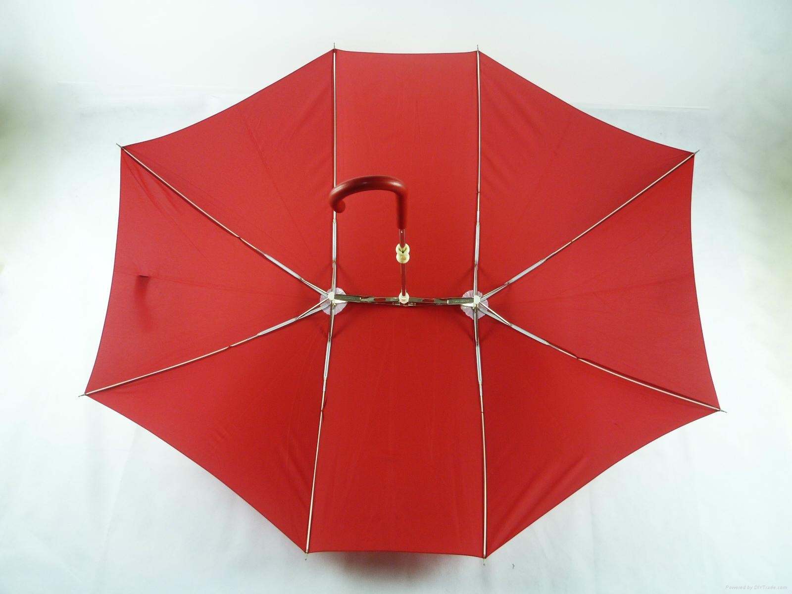 Custom double layers 2 fold J hooked handle umbrella - XKUM-SMPS57FPC ...