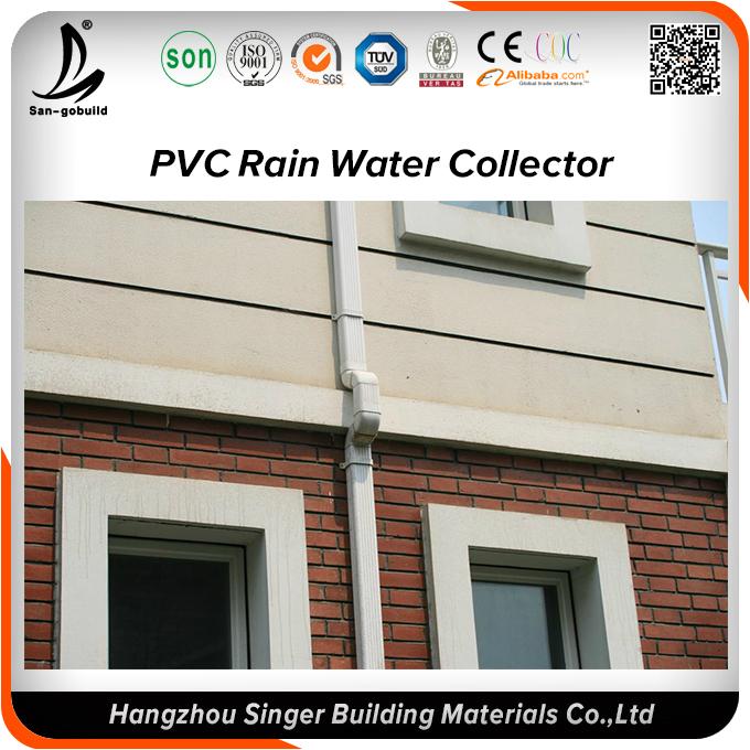 PVC Roof Drain System Small Rectangular Rain Water White Plastic Gutter ...