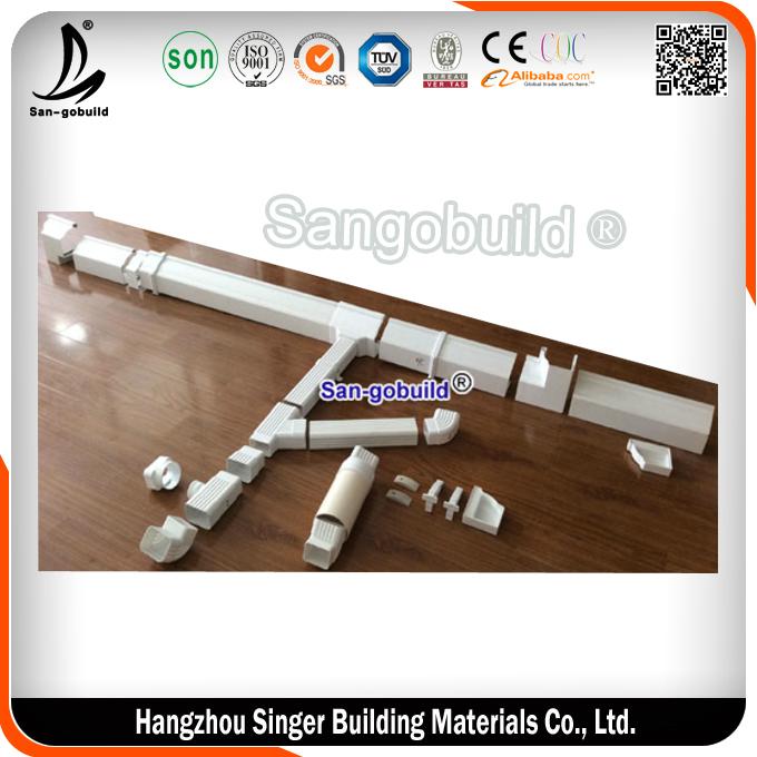 PVC Roof Drain System Small Rectangular Rain Water White Plastic Gutter ...