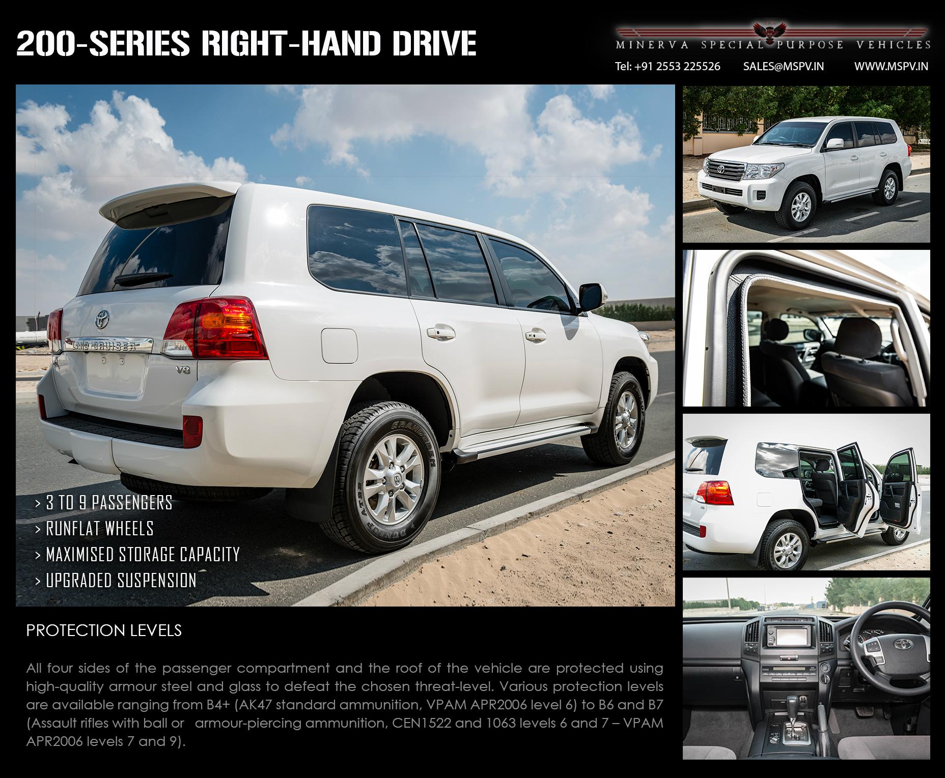 Armoured & Bullet Proof Toyota Land Cruiser - MSPV (India Manufacturer ...