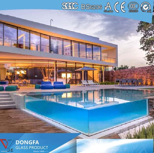 SGP laminated glass swimming Pool window - Dongfas Glass (China ...