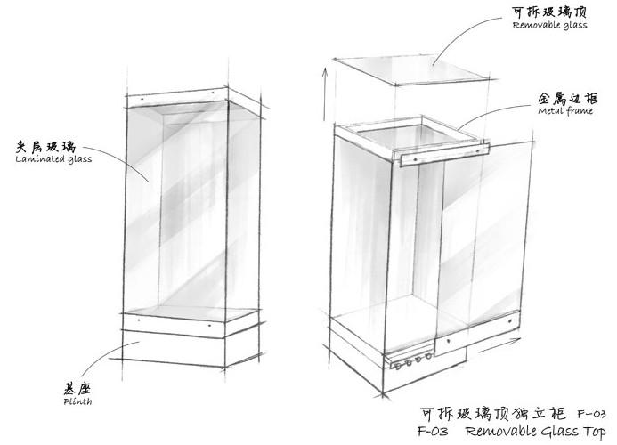 Free standing display cases - Removable Glass TOp - F-04 - Relicase ...