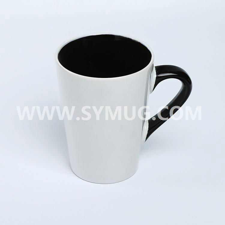 14 oz V shape ceramic mug with two-tone color - 8298-vsm - SYMUG (China ...