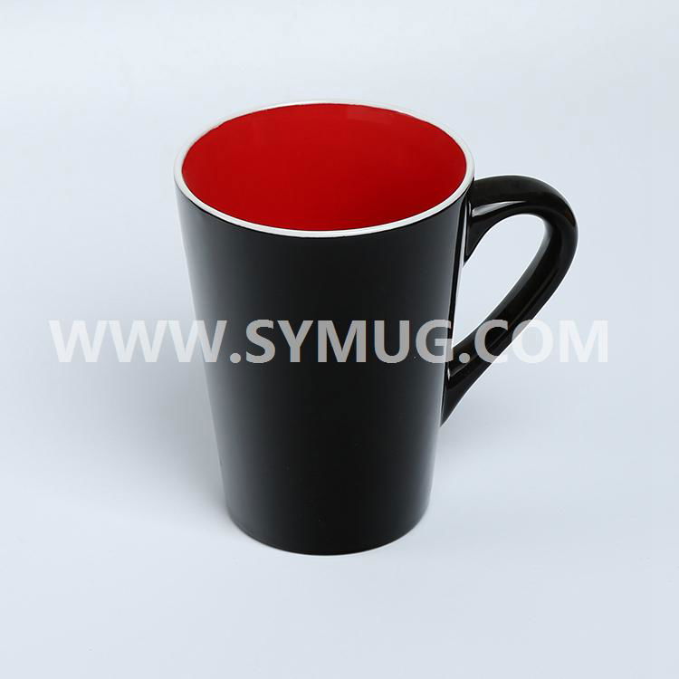 14 oz V shape ceramic mug with two-tone color - 8298-vsm - SYMUG (China ...