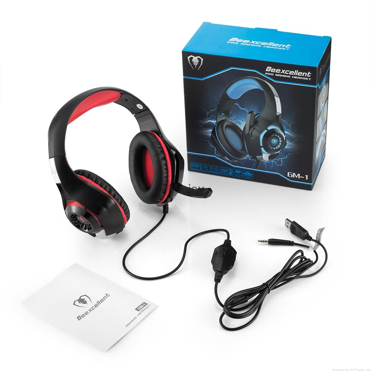 GM1 gaming headset for XBOX one tablet PC with stereo LED headset - GM ...