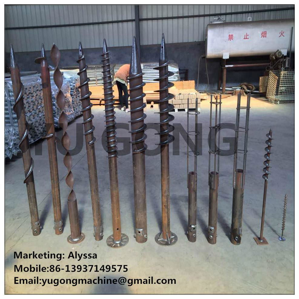 Hot-galvanized ground screw helix pile for foundations - YG Scrow Pile ...