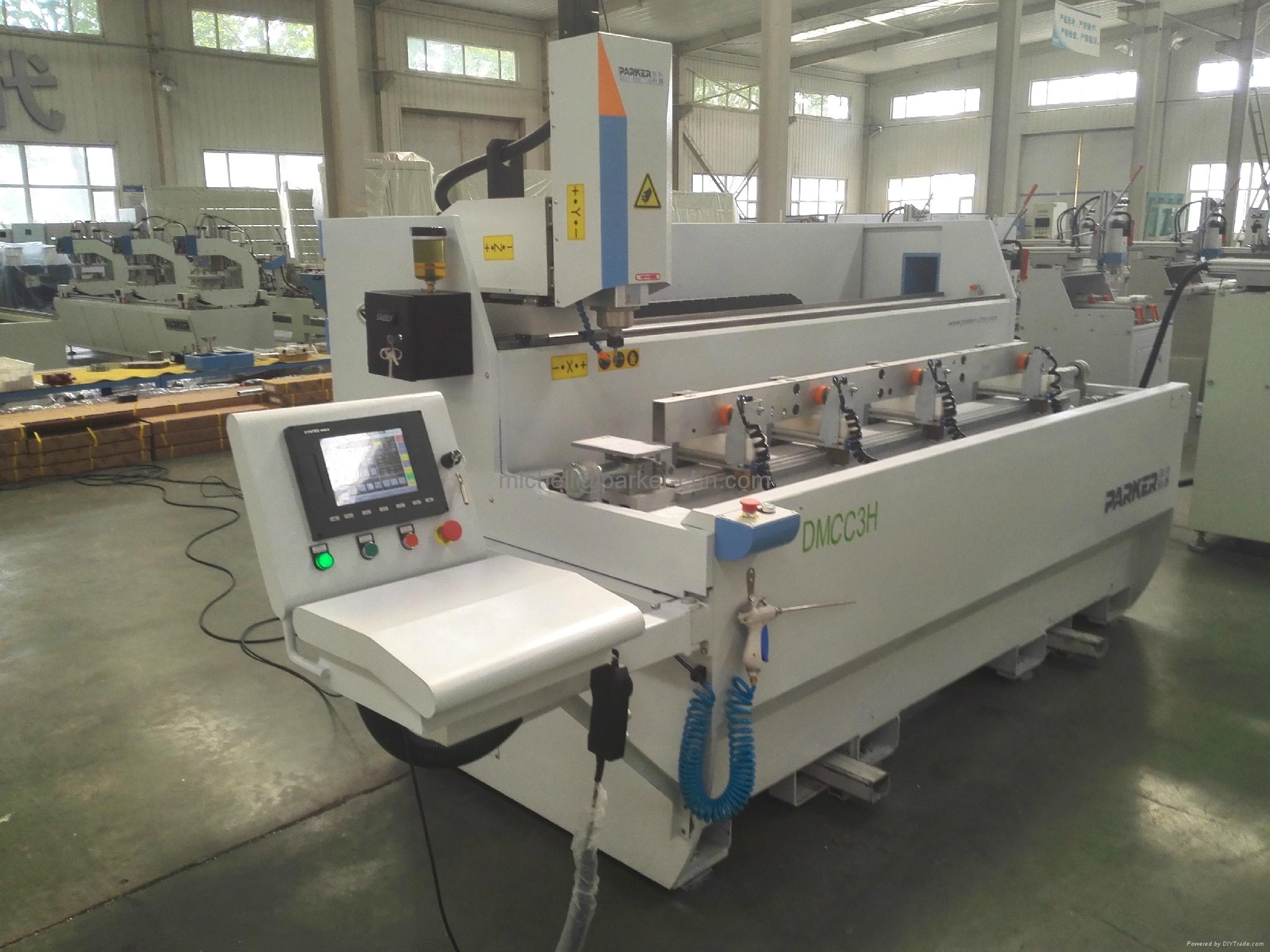 cnc full automatic aluminum curtain wall machining center - DMCC3H ...