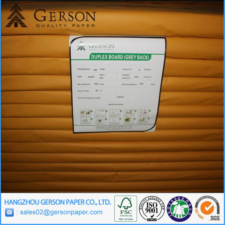 One Side Coated Duplex Board Grey Back 230gsm 300gsm 450gsm - GERSON ...