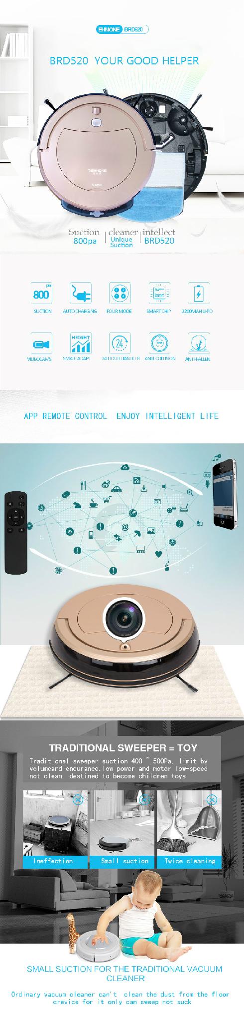 New Robot vacuum cleaner with camera control - BRD520 - EHMONE (China ...