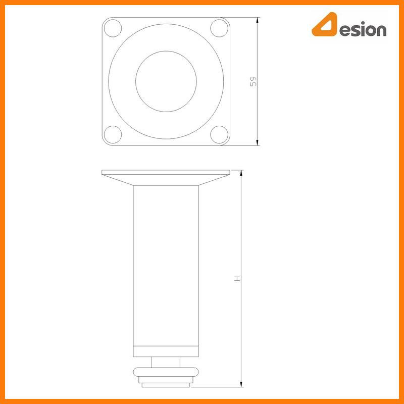 30mm Diameter Round Table Leg with Adjusting Glides - DTS50A (China ...