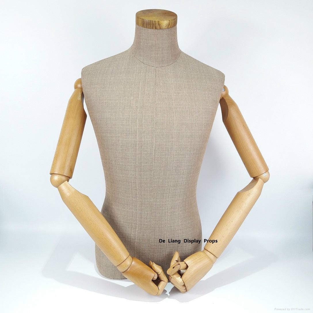 grament window dispaly elegant torso shallow grey color male half body ...