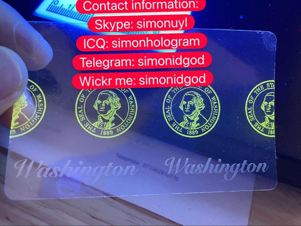Washington WA ID DL hologram OVI overlay sticker WITH UV Washington ID ...