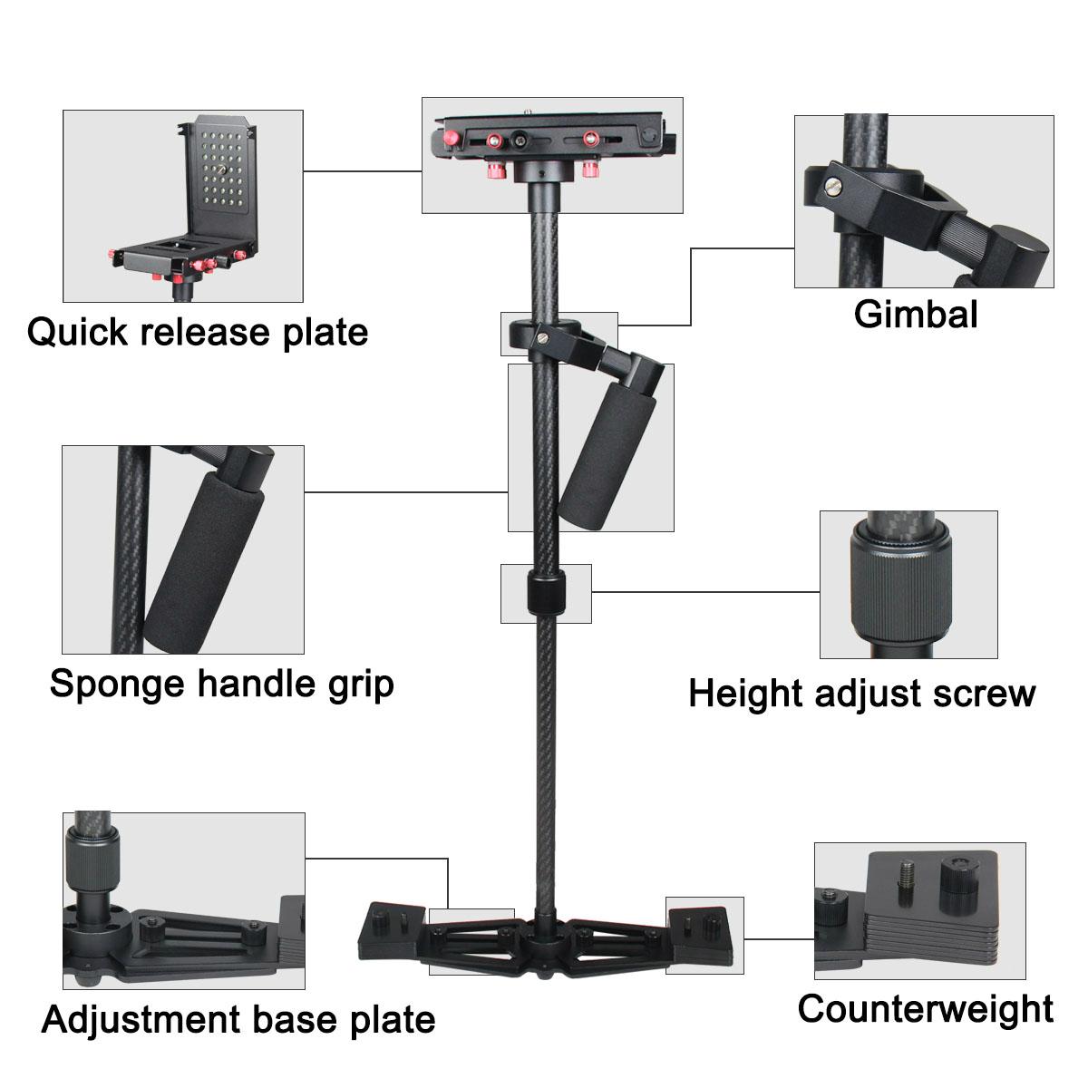 Wholesale YELANGU S700 Black Protable Camcorder Stabilizer Steadicam ...