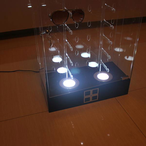 lockable sunglass rack acrylic optical display rack with led lighting ...